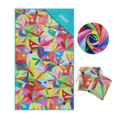 China Sublimation Printed Rpet Quick Dry Sand-Free Microfiber Beach Towel for sale