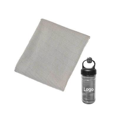 China Soft Breathable Ice Cold Quick-drying Gray Microfiber Cooling Towel for sale