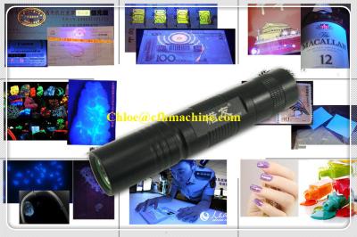 China MINI Rechargeable 18650 Battery 3W High Power 395NM Ultraviolet Pocket Led Flashlight for sale