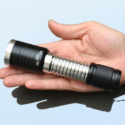 China 350 Lms IP67 5 Gears Rechargeable 18650 Battery Powered Dimmer Zoom Led Flashlight for sale