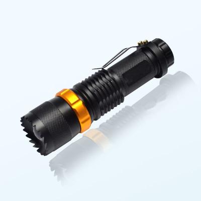 China Waterproof 3 Files CREE Q5 Dimmer Zoom Led Flashlight/Light Taking 14500 Recharging for sale