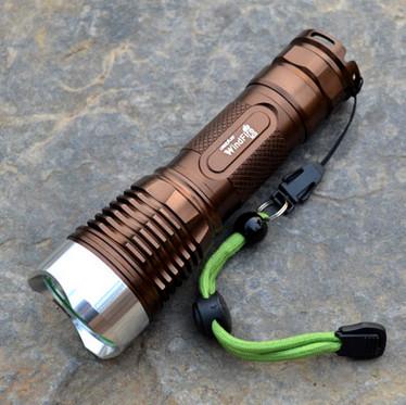 China Brown Color High Power 10W CREE T6 Led Torch Taking 18650 or 26650 Lithium Battery for sale