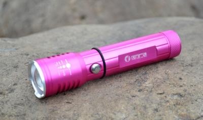 China Pink Color Aluminum Alloy Mini Lady Led Torch/Flashlight Taking 1x18650 Lithium Battery for sale