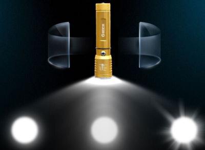 China Gold Color Rechergeable Mini Lady Led Torch/Flashlight Taking 3XAAA Dry Battery for sale