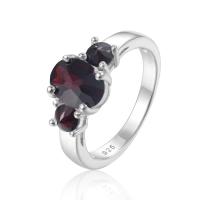 China Classic Oval Natural Garnet Ring for sale