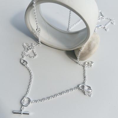 China Luxury high-end double stacking ultra-long S925 sterling silver necklace for sale