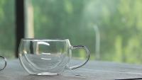 China Double Layers Glass Cup-Round Shape for sale
