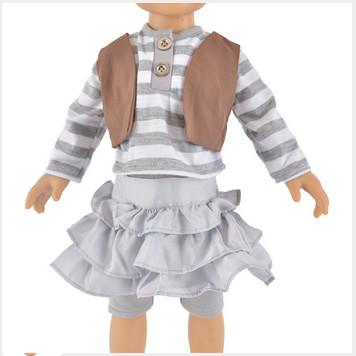 China 2019 winter plaid long sleeve dress for doll accessories for sale