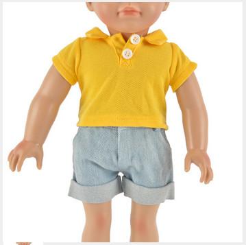 China Summer plaid sleeveless vest for 18 inch vinyl doll clothes for sale