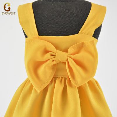 China 2019 hot-sale yellow sleeveless girl doll dress for 18inch American girl doll clothes for sale