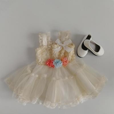 China American gril doll clothes flower evening dress with princess shoes for sale