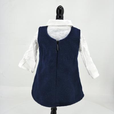 China Chinese factory white blouse with blue skirt suit for 18inch baby girl doll for sale