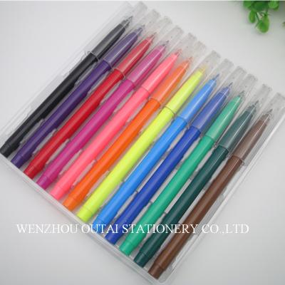 China OUTAE Plastic Water Color Pen Colorful 12pcs Art Marker Water Color Pen Set For Kids Drawing OT-868 for sale