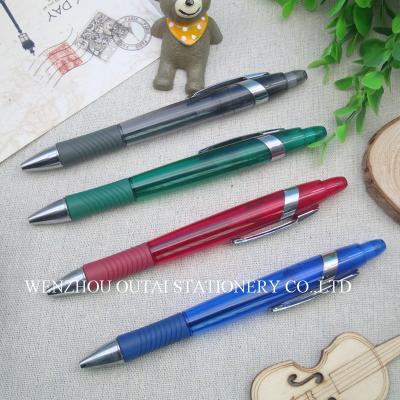 China OUTAE Plastic Click Pen Smooth Fast Writing Ball Pen Promotional Gift Pen Logo Pen OT-512 for sale