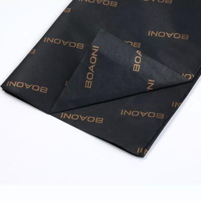 Cina Regalo nero Buon compleanno Natale Carta velina Avvolgere Logo personalizzato per abbigliamento per scarpe in vendita