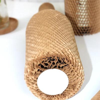 China Compostable Honeycomb Packing Paper For Wine Cushioning Wrap Paper Roll for sale