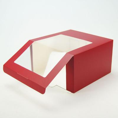 China Reusable Cookie Dessert Packaging Box Clear Window Paper Cupcakes Boxes With Inserts for sale