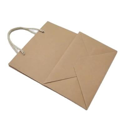 China Kraft Paper Packaging Bag Gift Crafts Shopping Biodegradable Bag With Twisted Handle for sale