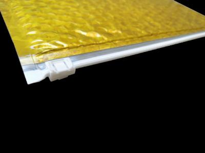 China De het douaneembleem en druk namen de gouden van de de Aluminiumfolie Metaalbel van de kleurena4 ritssluiting Uitdrukkelijke Zak toe Te koop