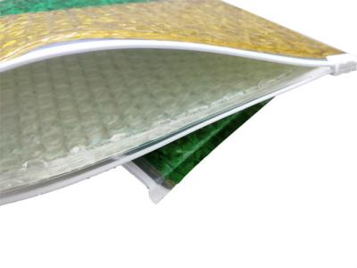 China De het douaneembleem en druk namen de gouden van de de Aluminiumfolie Metaalbel van de kleurena4 ritssluiting Uitdrukkelijke Zak toe Te koop