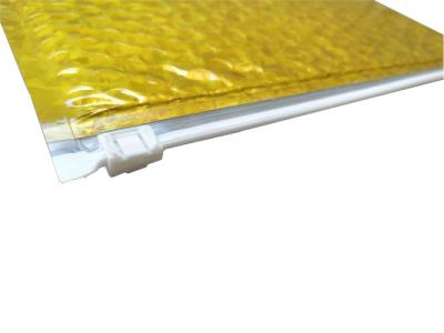 China De het douaneembleem en druk namen de gouden van de de Aluminiumfolie Metaalbel van de kleurena4 ritssluiting Uitdrukkelijke Zak toe Te koop
