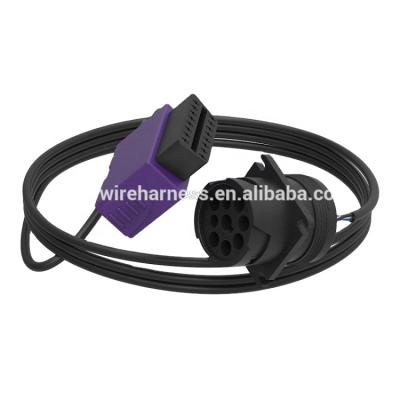China Durable 9-Pin Deutsch Connector J1939 to OBD2 Adapter Cable with IP68 Waterproof and Customized Length for Heavy-Duty Use for sale