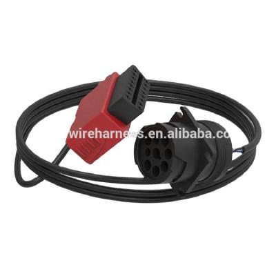 China Durable 9-Pin Deutsch Connector J1939 to OBD2 Adapter Cable with IP68 Waterproof and Customized Length for Heavy-Duty Use for sale