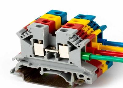 China UK series din rail terminal block UK 2.5mm plastic screw clamp terminal brass surface mount  cable connectors terminals for sale