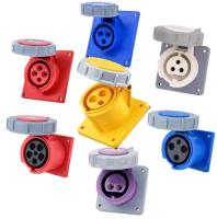 China 3 Pin 32A Industrial Concealed Socket 220v Three-Phase Industrial Waterproof Socket for sale
