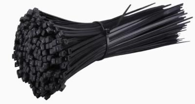 China 250mm Black Self Locking Plastic Cable Tie Pa66 Disposable Cable Wire Ties for sale