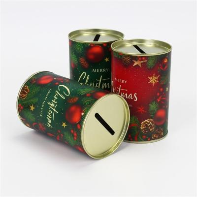 China Christmas Gift Coin Storage Container Paper Tube Money Saving Box Customized for sale