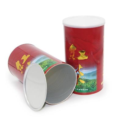 China Cylindrical Ring Pull Tab Can Eco Friendly Tea Canister Packaging Custom Logo for sale