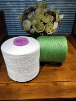 China Knotless Core Spun Thread , 100 Polyester Yarn Raw White Ring and TFO for sale
