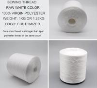 China Polyester Poly Poly Core Spun Yarn With High Strength 22S/2 Raw White for sale