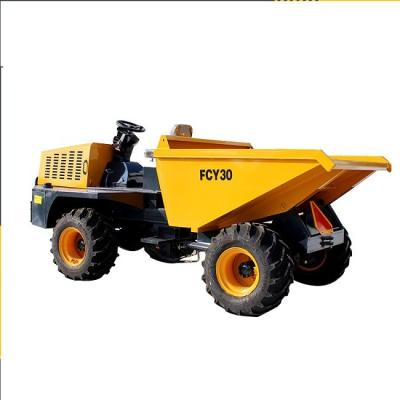 China Yellow 4x4 Wheel Drive 3 Ton FCY30 mini dump truck without Cabin for sale