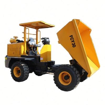 China Yellow 4x4 Wheel Drive Small Farm Transporter Truck Dumper FCY30 with Sunshade for sale