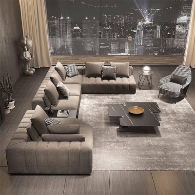 China OEM Accepted Customized Size Luxury Italian Design Modern L Shape Sectional Couch Set Living Room Sofas for sale