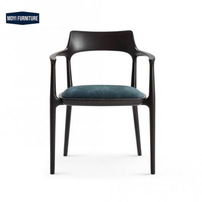 China Wooden Foam Fabric Nordic Luxury Modern Top Grade Dining Chair Leather Restaurant Living Room Armchair Custom Mail Packing Y for sale