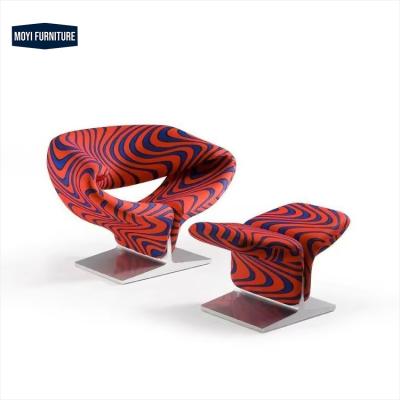 China No Electric MOYI Modern Hotel Lobby Lounge Chair Ergonomic Velvet Fabric Upholstery Contemporary Comfortable Armchair for sale