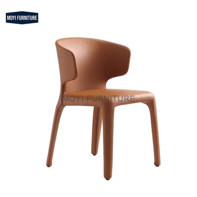 China Modern Standard Size Leather Dining Chair Upholstery Leather Legs Minimalist Coffee Chair Luxury Design Dining Table for sale