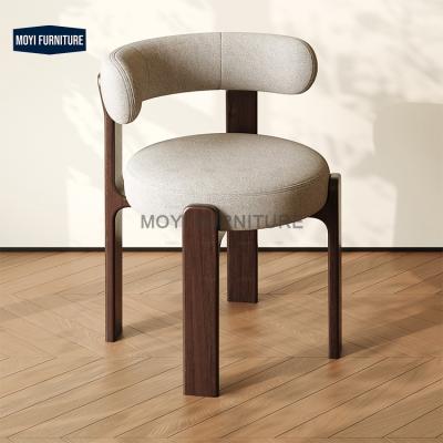 China Solid Wood Dining Chairs Modern and Simple Backrest Makeup Chairs, Solid Wood Walnut Color Hotel Leisure for sale