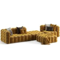 China Free Combination Sofa Split Module Splicing High-end Designer Light Luxury Villa Fabric Sofa for sale