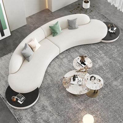 China MOYI Living Room Furniture Sofas Fabric Sectional Curved Sofas Set Large Size Modular Floor Boucle Sofas Couch Set for sale