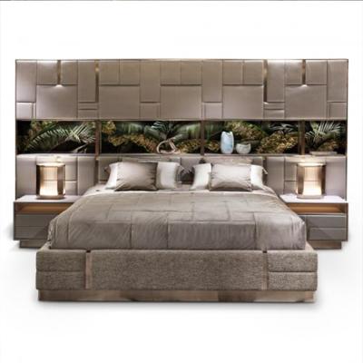 China King Size Bed Frame Lux Leather Modern Double Bedroom King Size Bed Set Luxury for sale