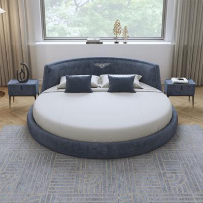 China Latest Circle King Size Leather Cheap Round Shape Bed With Mattress for sale