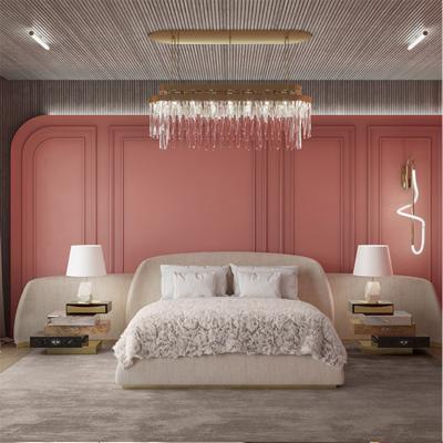 China High Quality Luxury Queen king Size Unique Curved Bed Frame Italian Design Unique Creative Bed for sale