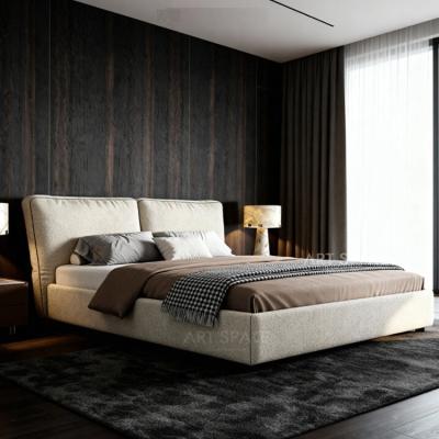 China Luxury Large Headboard king Size Upholstered Bed Frame Set Design Bedroom Furniture for sale