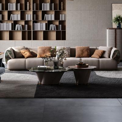 China Modern Creative Conch Sofa Leather High-End Luxury Curved Leather for Villa Living Room for sale