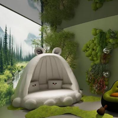 China MR Furniture Civet Bed Modern Simple Children's Bed Animal Cute Girl Bedroom Tree House Surrounded Round Bed for sale