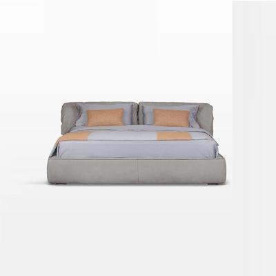 China Modern Upholstered Modern King Size Double Beds Italian Design Bedroom Fabric Leather Furnitures Casablanca Down Filling Bed for sale